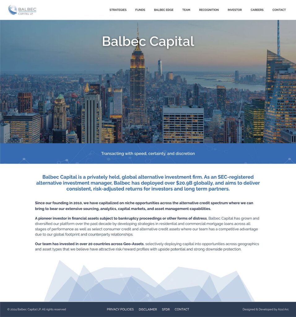 Balbec - Azul Arc - Our Work | Portfolio